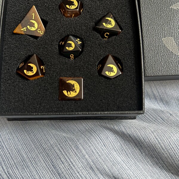 Full Opal Set - Dungeons and Dragon Raised Dice, RPG Game Electroplated ...