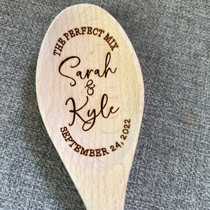 Wood Mixing Spoon the Perfect Mix Personalized Name Wedding Gift Laser ...