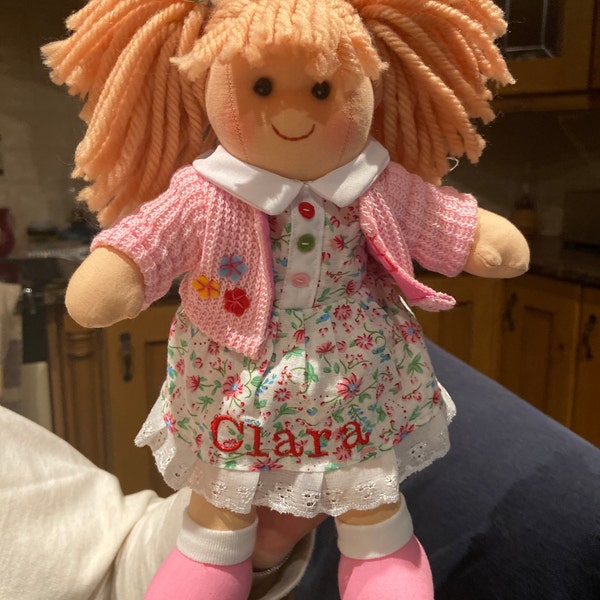 Rag Doll Poppy Personalised With Any Name. 28 Cm Ragdoll Christening ...