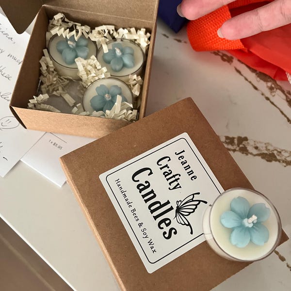 Cute Daisy Flower Tealights, Set of 4/ Set of 9, Handmade, Tealight ...