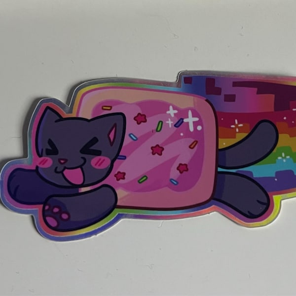 Nyan Cat! | 3.5 X 1.8 In. Holographic Vinyl Sticker - Etsy
