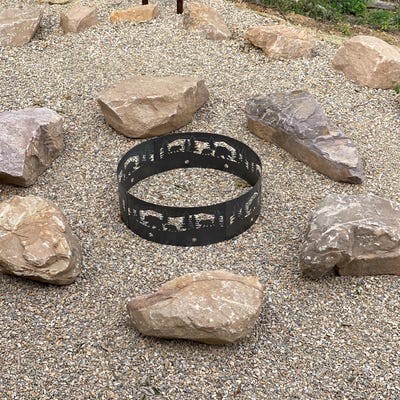 American Flag Steel Fire Pit Ring, Heavy Duty, Outdoor Campfire Ring ...