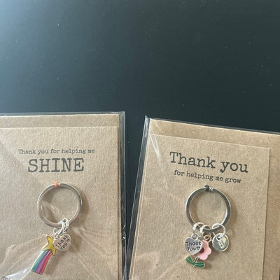 Set of 4 Thank You Keyrings, Pack of Four Appreciation Gifts, Bulk ...