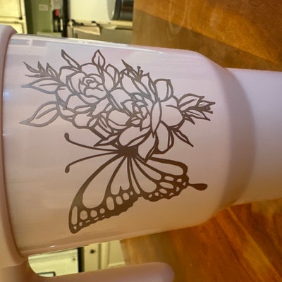 Butterfly Flower Decal Butterfly Decal Permanent Car Decal - Etsy