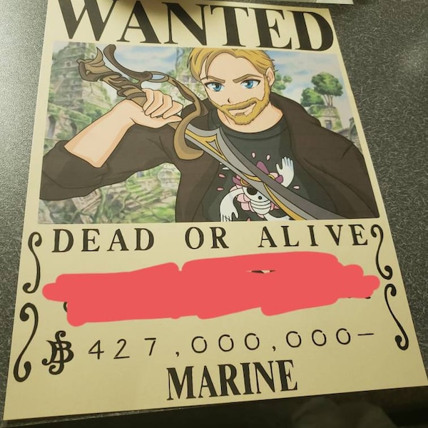 Custom One Piece Inspired Wanted Poster - Etsy