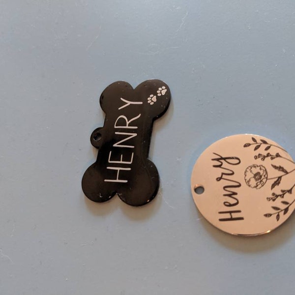 Dog Tag Bone Shape Dog Tags Dog Name Tag Custom Engraved Pet Tag Dog Id ...