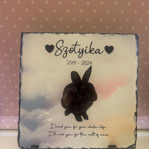 Bunny Memorial Photo Slate, Rabbit Memorial Slate, in Memory, Rabbit ...