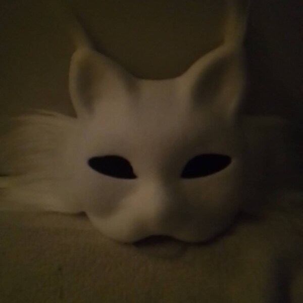 Therian Cat Mask Felted Mask With Eye Mesh Mountain Cat Mask Plain ...