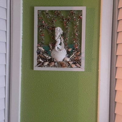 Seafoam Green Seashell Window Art/pastel Wall Art/seashell Wall Art ...