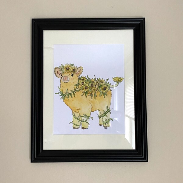 Sunflower Cow Print - Etsy