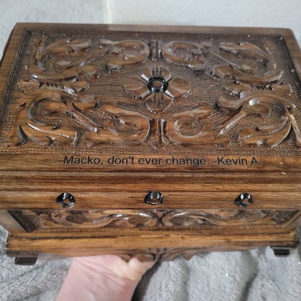 Wooden Puzzle Box, Secret Lock Box, Walnut Jewelry Box, Vintage Jewelry ...
