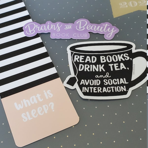 Antisocial Sticker Books and Tea Sticker | Bookish Stickers | Gifts for ...