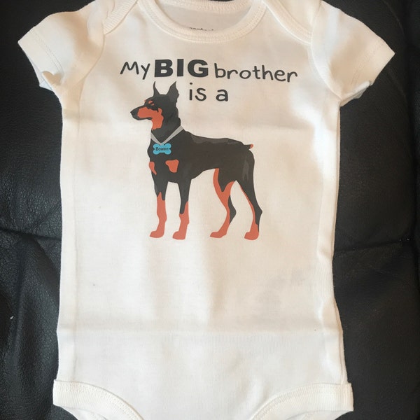 My Big Brother is a Doberman Dog Baby Onesie Baby Shower Gift Baby ...