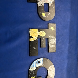 Star Jedi Space Wars Painted Letters, Black Star Jedi Painted Letters ...