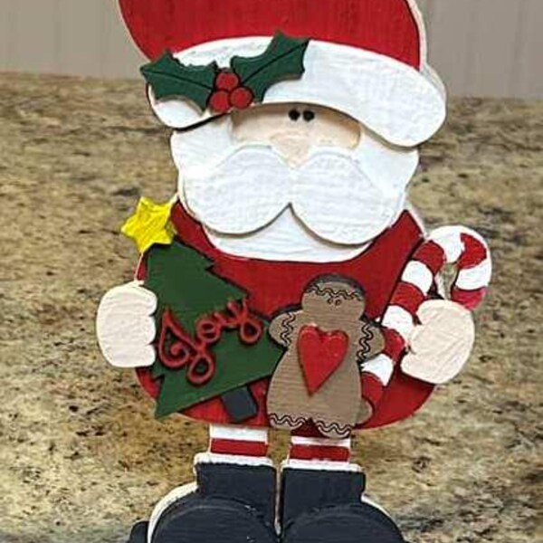 Standing Mini Santa SVG File | Lucky | Laser Cut File | Christmas SVG ...