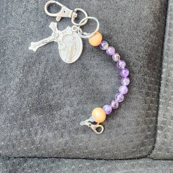 Keychain Rosary One Decade Pocket Rosary on the Go Finger Rosary ...