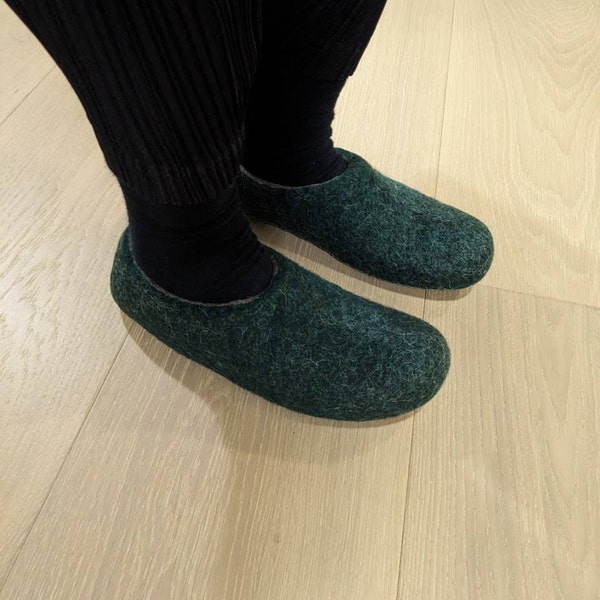 Boiled Wool Slippers: Handmade Felt Clogs, Hygge House Shoes - Etsy