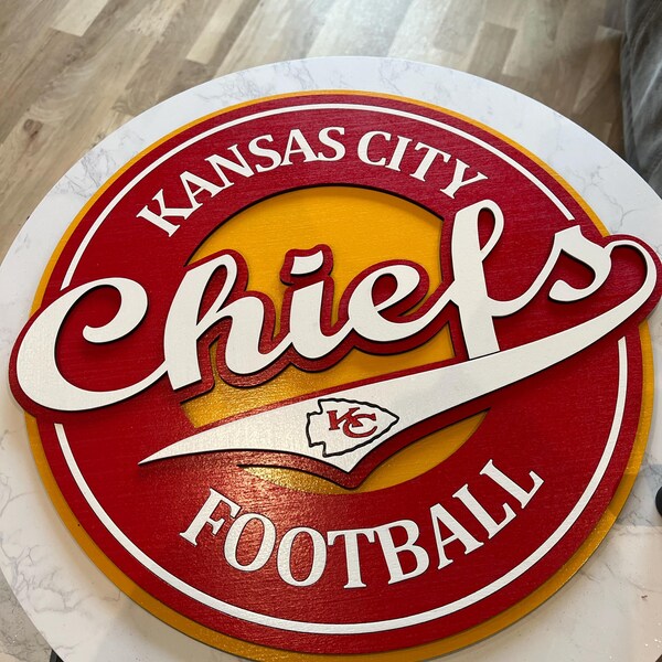 Kansas City Chiefs Football Custom-made Wood Wall Decor. 3 Layers ...