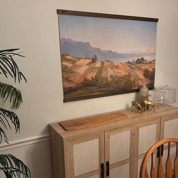 Extra Large Vintage Art Large Wall Hanging Vintage Water Scene Large ...