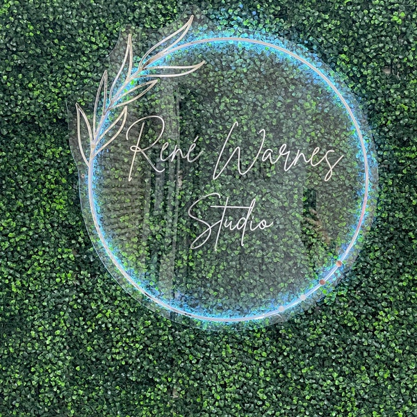 Custom Acrylic Sign Led Round Acrylic Sign for Therapy Logo Skincare ...