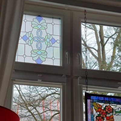Privacy Window Film Stained Glass Decorative Window Film Frosted Anti ...