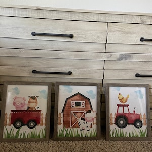 Farm Animals Nursery Wall Art Set of 3 Farm Nursery Prints Farm Baby ...
