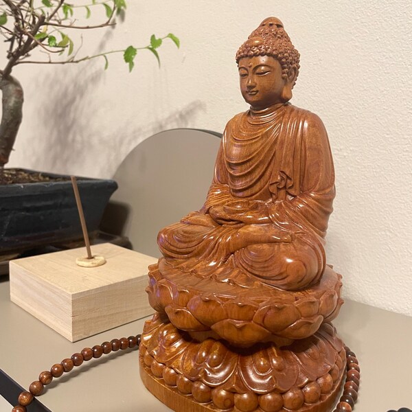 Happy Buddha Laughing Buddha Statue, Maitreya Buddha, Wooden Buddha ...