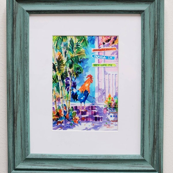 Key West Rooster Art, Key West Art, Key West Painting, Mallory Square ...