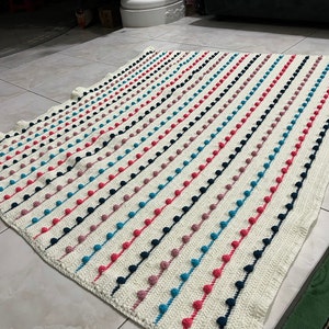 Crochet Bobble Lines Baby Blanket Pattern - Etsy