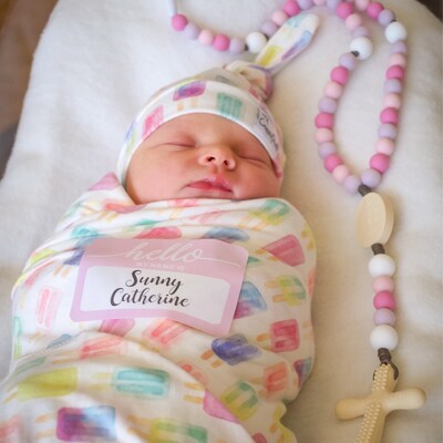 Hello My Name is Sticker Baby Announcement Baby Introduction Custom ...