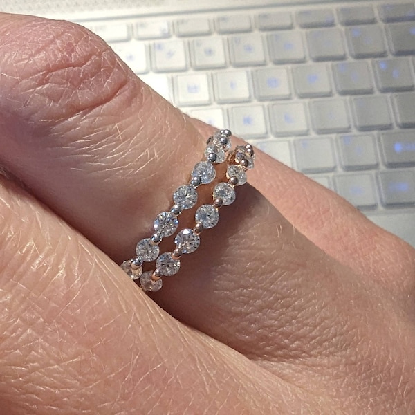 Round Cz Eternity Band Ring. Silver Eternity Ring. Gold Cz Eternity ...