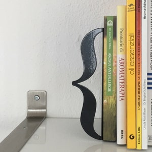 Unique Metal Bookends Brackets Black Curly Braces, Metal Book Holders ...