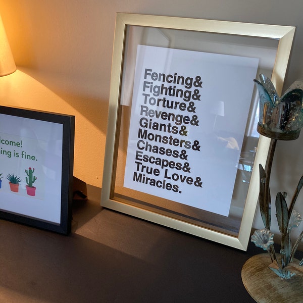 Princess Bride, Typographic Poster, Fencing Fighting Torture Revenge ...