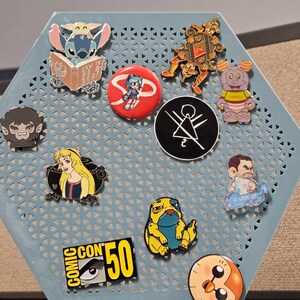 Enamel Pin Board Display for Pin Collectors hexagon Wall Mount Enamel ...