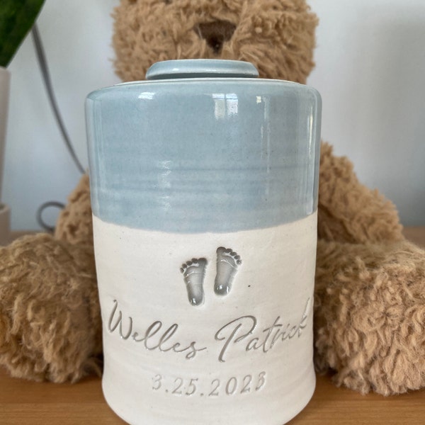 Custom Infant Urn. a Modern Simple Baby Boy Urn or Baby Girl Urn for ...