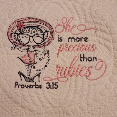 Girl Reading a Book Machine Embroidery Design. Multiple Sizes, Perfect ...