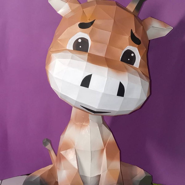 Giraffe 3d Paper Craft Template SVG and PDF | 3d Paper Craft Giraffe ...