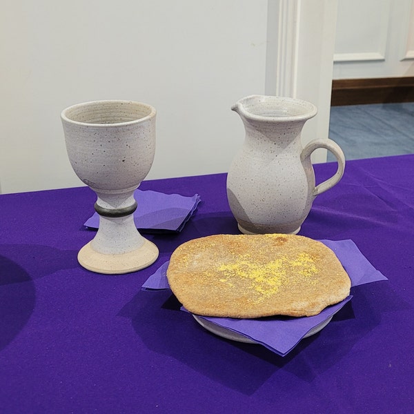 Communion Set, Handmade Pottery Stoneware, Large Chalice, Pitcher ...