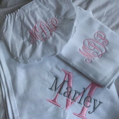 Monogrammed Baby Blanket Personalized Baby Gifts Baby Blankets Baby ...