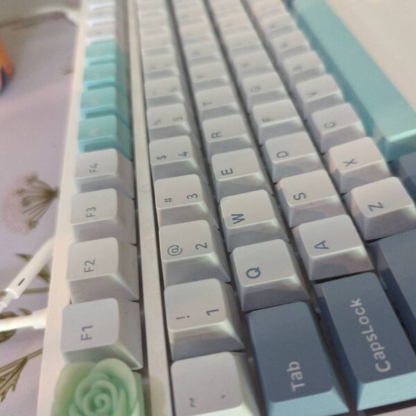 Rose Pastel Flower Artisan Keycap Cherry MX Mechanical Gaming Keyboards ...