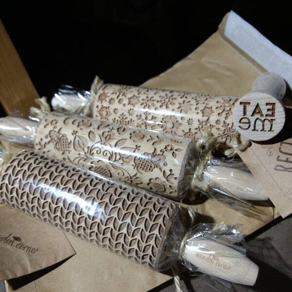 SMALL Rolling Pins SET, YOU Choose 3 of All Our Patterns, Nudelholz ...
