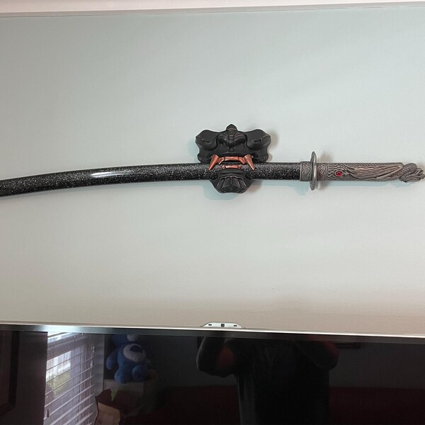 Oni Mask Katana Wall Mount - Etsy