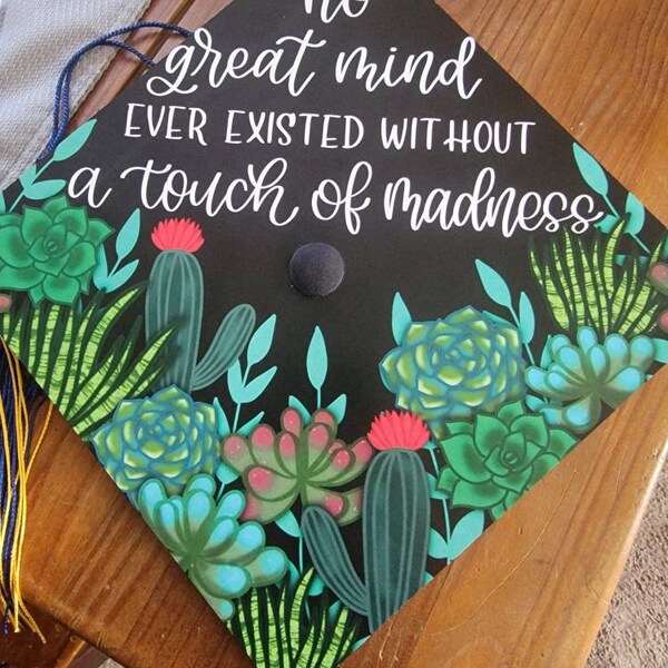 Grad Cap Topper Graduation Gift Tassel Custom Quote Decoration ...