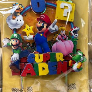 Super Mario Cake Topper, Super Mario Birthday Cake Topper, Super Mario ...