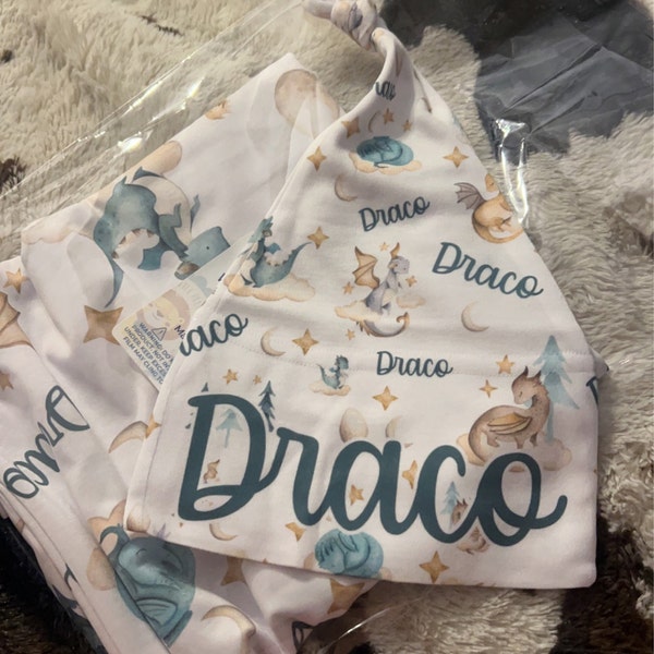 Dragon Swaddle Blanket, Dragon Personalized Baby Blanket, Baby Blanket ...