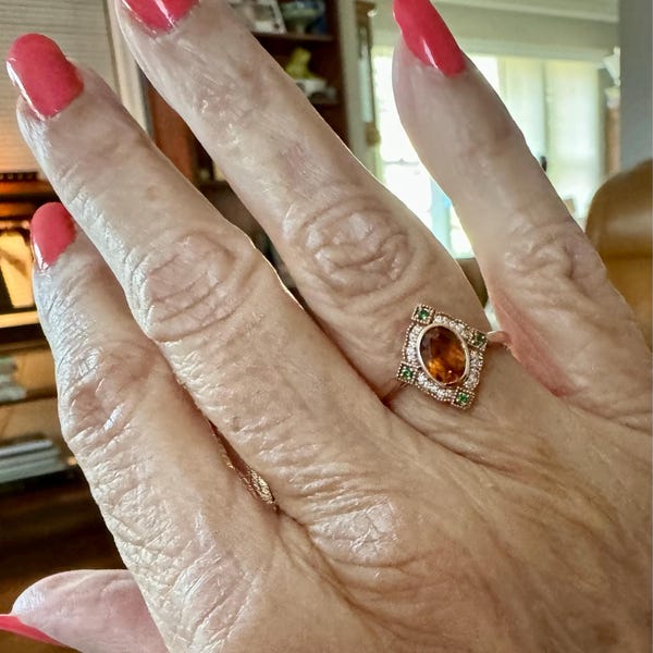 Green Gemstone Bridal Set// Emerald Proposal Ring for Girl// Vintage ...