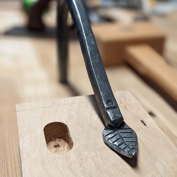 Workbench Holdfast With Leaf Finial, 3/4" or 1" Hole. Hand Forged by ...