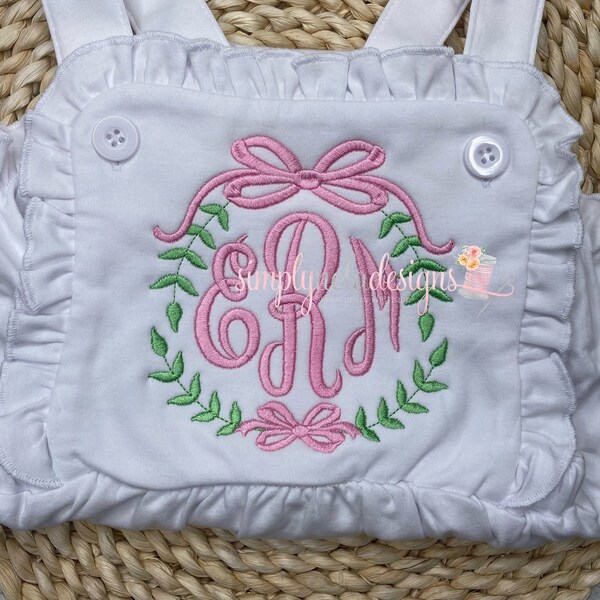 Preppy Girl Monogram Frame- Embroidery - Etsy