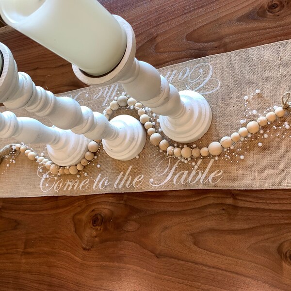 Burlap Table Runner With Ties - Wedding Runner Holiday Decorating Home ...