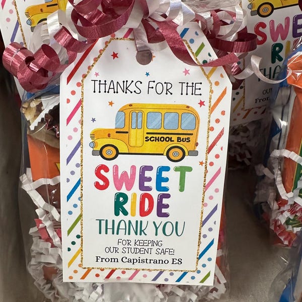 Thank You for Great School Year Tag Editable, Teacher Appreciation Gift ...